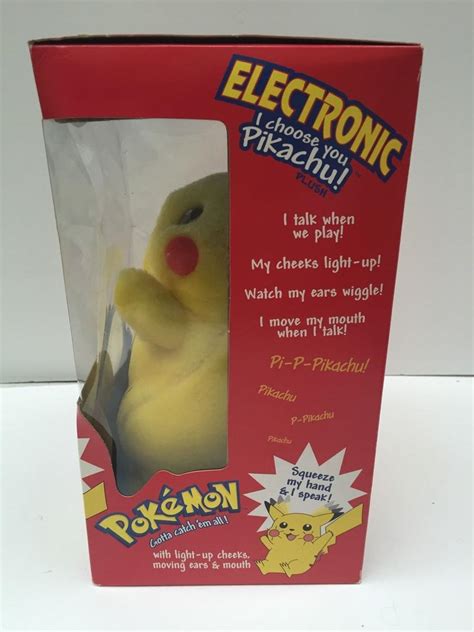 Pokemon I Choose You Pikachu Electronic Talking Plush Doll Nib Light