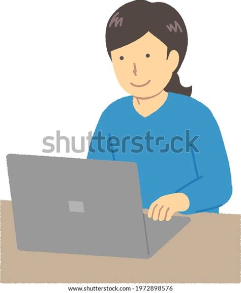 Woman Using Personal Computer Stock Vector Royalty Free 1972898576 Shutterstock