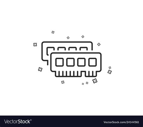 Ram Line Icon Computer Random Access Memory Vector Image