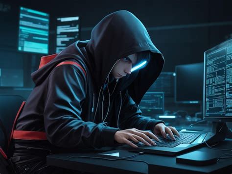 premium photo hacker using laptop computer with html code and map attack and programming