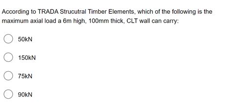 Solved According To Trada Strucutral Timber Elements Which