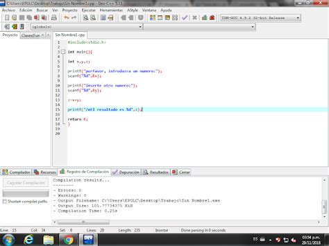 Programar En Lenguaje C En Dev C Noviembre
