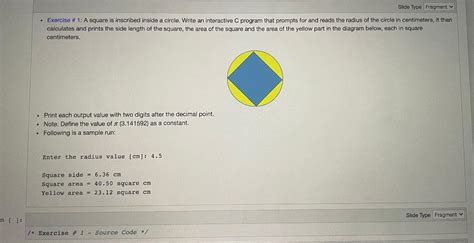Solved Slide Type Fragment • Exercise 1 A Square Is