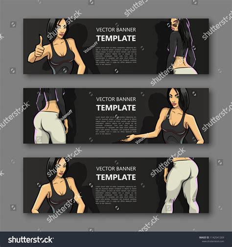 Banner Sexy Girl Background Modern Template Stock Vector Royalty Free