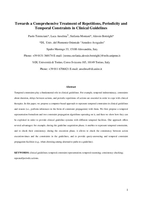 Pdf Temporal Consistency Checking In Clinical Guidelines Acquisition