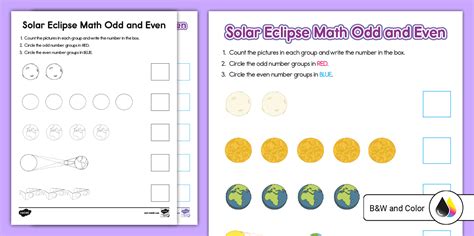 Solar Eclipse Math Odd And Even Activity For K 2nd Grade