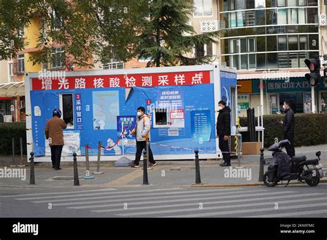 Beijing China November 27 2022 Citizens Line Up For A Nucleic