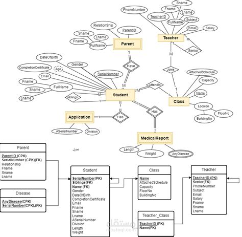 Erd And Mapping For International School مستقل