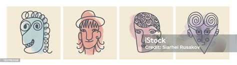 한 줄 그림 추상적 인 면 현대 연속 라인 예술 남자와 여자 초상화 미니멀 한 윤곽 포스터 월 아트 토트 백 티셔츠 프린트 모바일 케이스 와 같은 홈 장식에 적합합니다