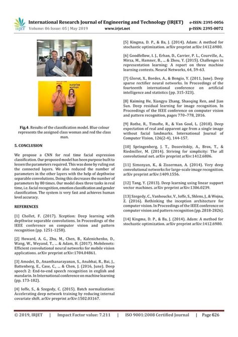 IRJET Emotion And Gender Classification In Real Time PDF