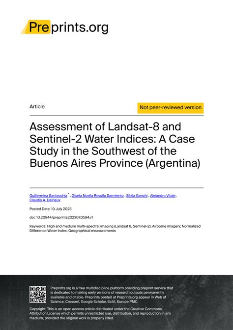 Pdf Assessment Of Landsat 8 And Sentinel 2 Water Indices A Case