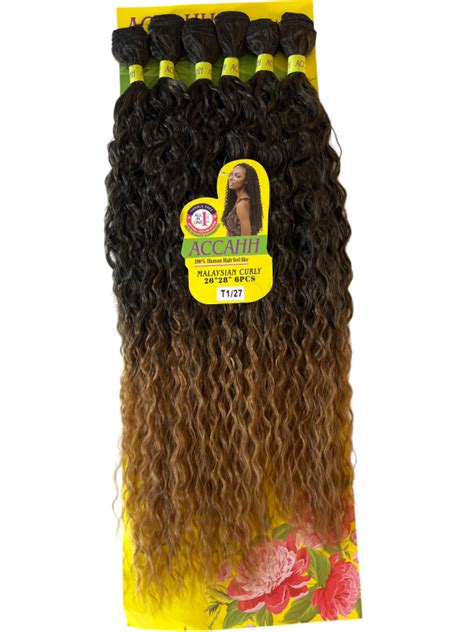 Accahh All In One Pack Bundles Malaysian Curl Human Touch Hair Blend Lex Plush