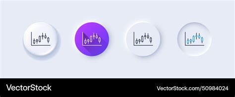 candlestick chart line icon financial graph vector image
