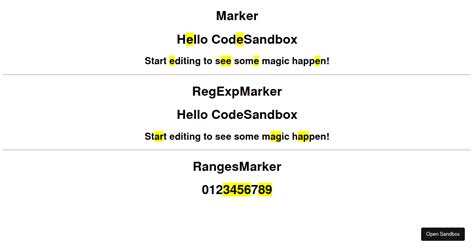 React Mark Js Codesandbox