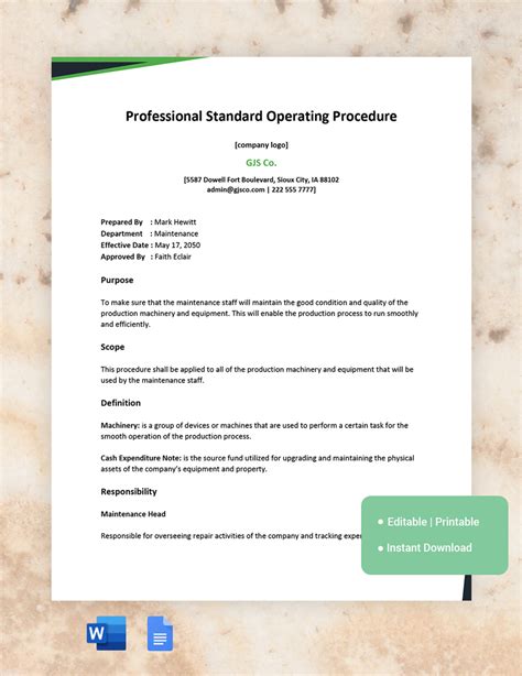 Recruitment Standard Operating Procedure Template