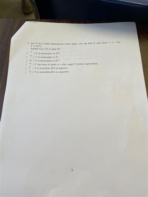 Solved Let V Be A Finite Dimensional Vector Space Over Chegg