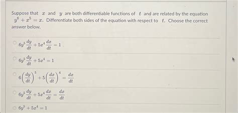 solved suppose that x ﻿and y ﻿are both differentiable