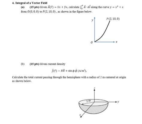 Solved Integral Of A Vector Field A Pts Given Chegg