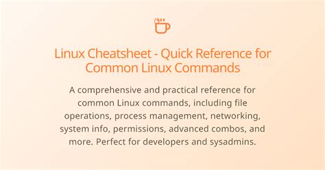Linux Cheatsheet Quick Reference For Common Linux Commands Developer Tools
