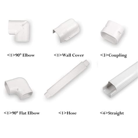 Snapklik Com 16 5Ft Mini Split Line Set Cover 4 PVC Line Cover Kit For Mini Split And Central