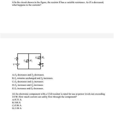 solved in the circuit shown in the figure the resistor r has variable