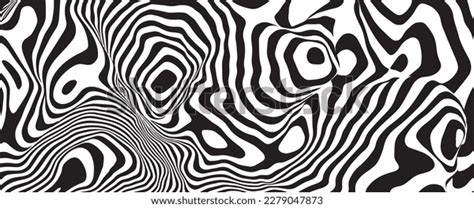 Monochrome Pattern Curved Lines Striped Black Stock Vector Royalty
