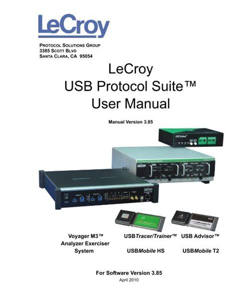 Usb Protocol Suite User Manual Teledyne Lecroy