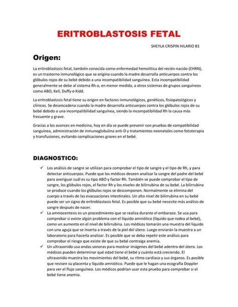 Eritroblastosis Fetal Sheyla Udocz Eritroblastosis Fetal Sheyla Udocz