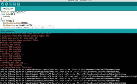 Hack MacOS với tập lệnh Digispark Ducky Dongthoigian net