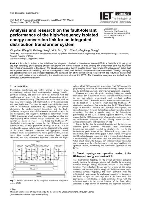 pdf analysis and research on the fault tolerant performance of the