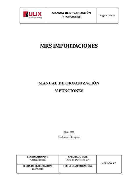 Funciones Grupo Ulix 2019 Generales Pdf Bancos Logística