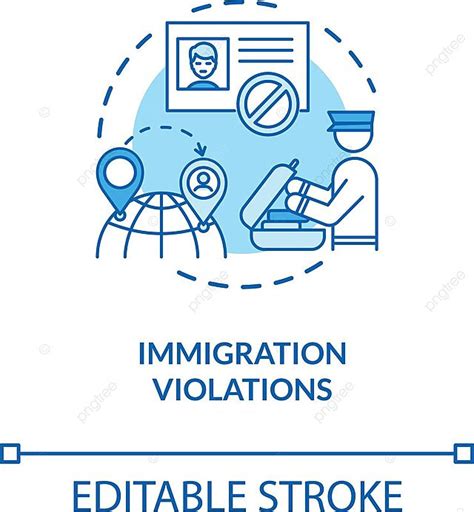 Immigration Violations Concept Icon Lineart Drawing Notion Vector Lineart Drawing Notion Png