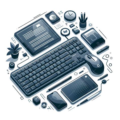 Modern Keyboard And Mouse Vector Image For Home Office Isolated On White Background Great For