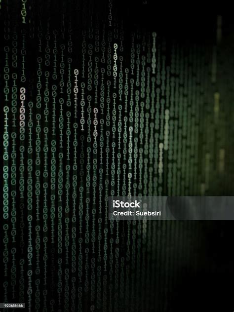 Binary Text Coding Background Moving Vertically On Dark Blue Green Color Background With