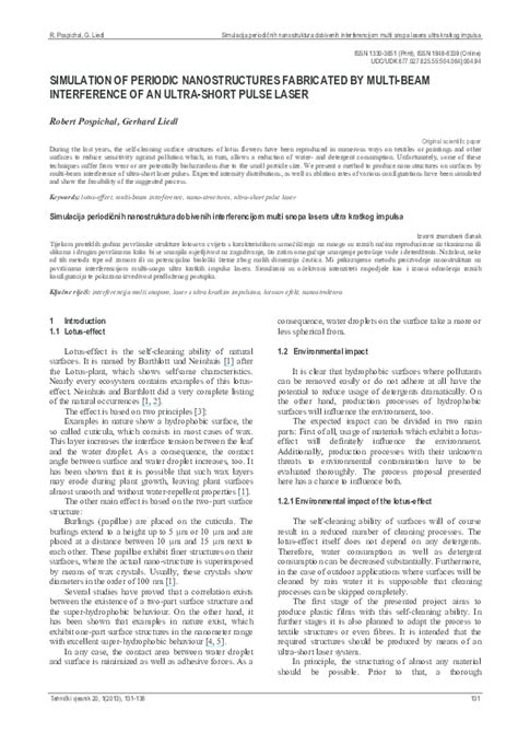 Pdf Simulation Of Periodic Nanostructures Fabricated By Multi Beam Interference Of An Ultra