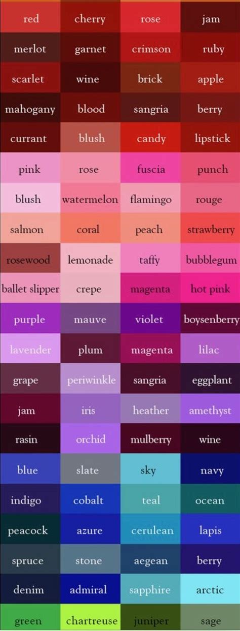 Rare Aesthetic Color Names At Kelley Bishop Blog