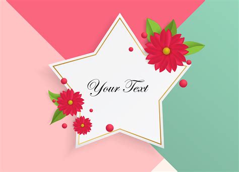 text box with beautiful colorful flowers vector illustration 282442