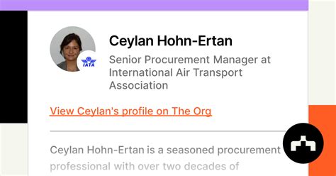 Ceylan Hohn Ertan Senior Procurement Manager At International Air Transport Association The Org