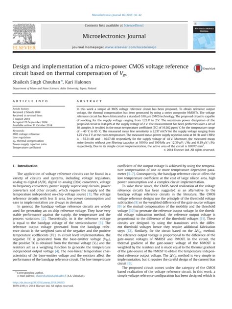Design And Implementation Of A Micro Power Cmos Voltage Reference Circuit Based On Thermal