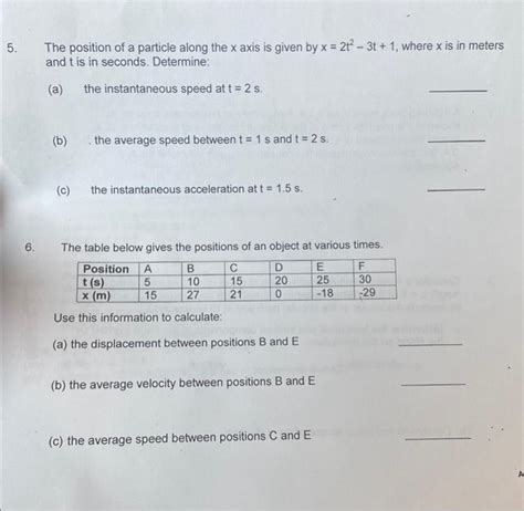 Solved The Position Of A Particle Along The X Axis Is Given Chegg Com