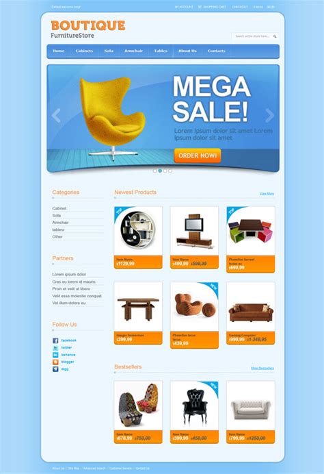 Online Shop Css Template For Furniture And Interior Website Css Templates