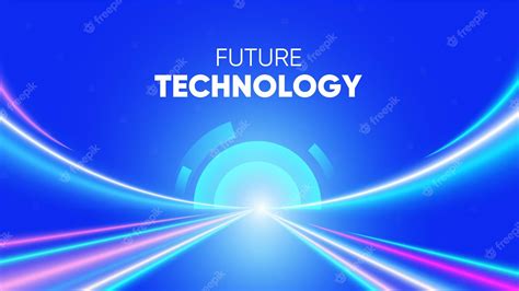 미래 속도 빛 라인 벡터 블루 기술 배경 프리미엄 벡터