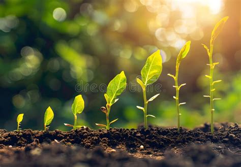 Growth Sequence From Seed To Plant Illustration Stock Illustration