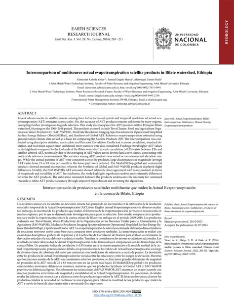 Pdf Intercomparison Of Multisource Actual Evapotranspiration Satellite Products In Bilate