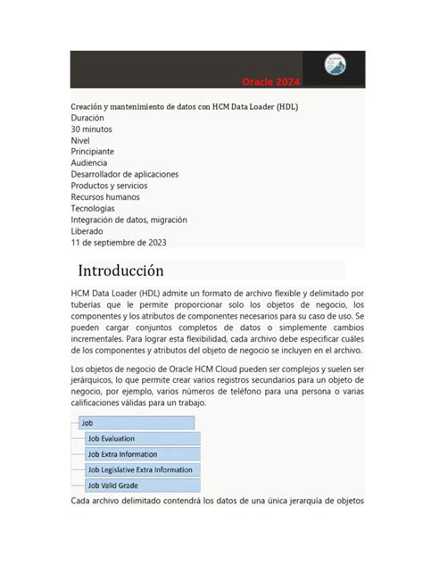 Creación Y Mantenimiento De Datos Con Hcm Data Loader Hdl Descargar