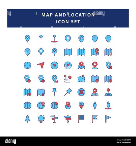 Set Of Map And Navigation Icon With Filled Outline Style Design Vector Stock Vector Image And Art