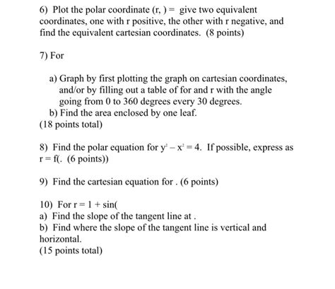 Solved Plot The Polar Coordinate R Give Two Chegg