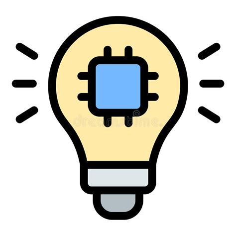 Machine Learning Idea Icon Flat Line Style Illustration Representing