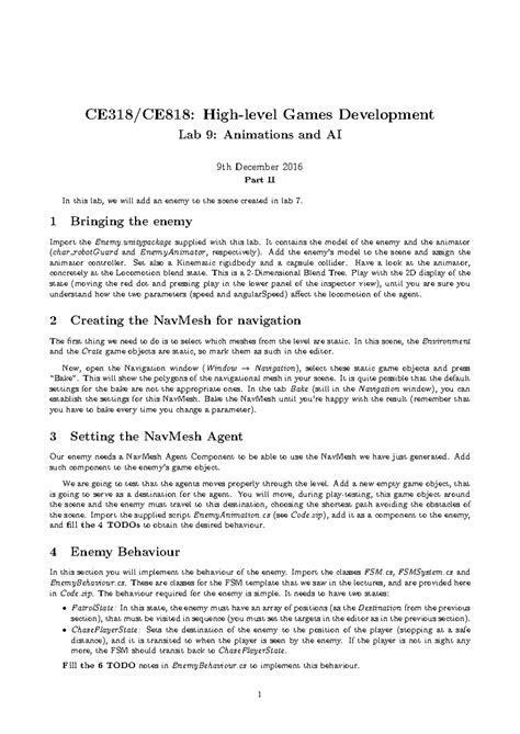 Lab8 Asdasd Ce318ce818 High Level Games Development Lab 9