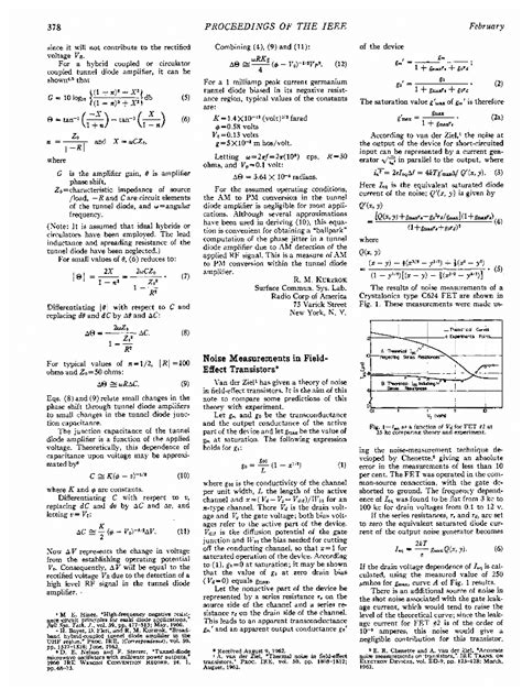 Noise Measurements In Field Effect Transistors Ieee Journals And Magazine Ieee Xplore
